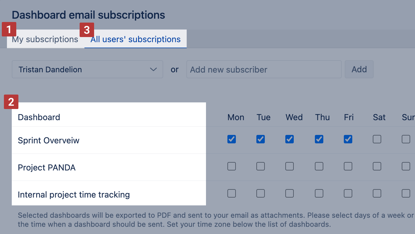 Email subscription