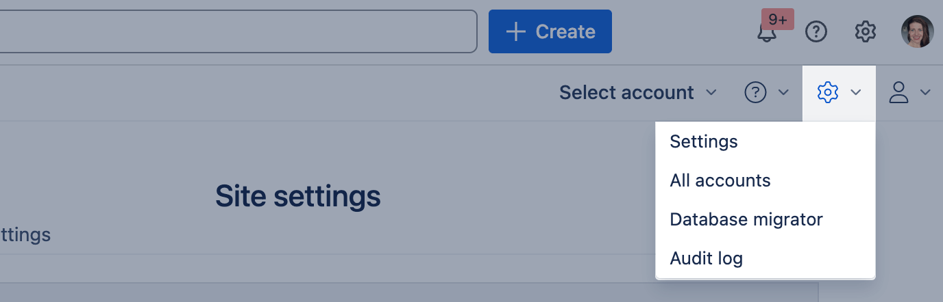 Site settings for Cloud