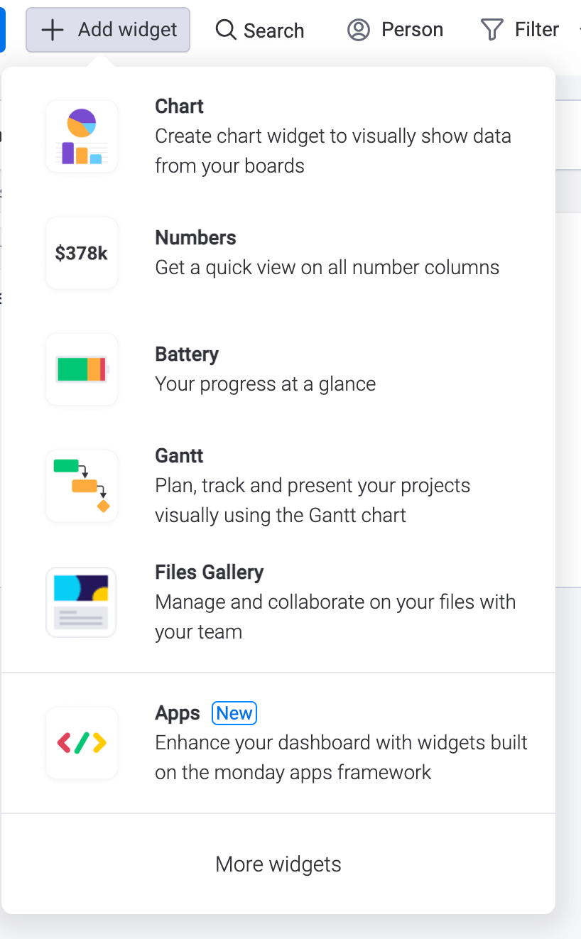 Publish in monday.com dashboards