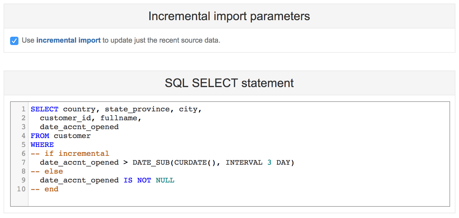 Import From SQL EazyBI